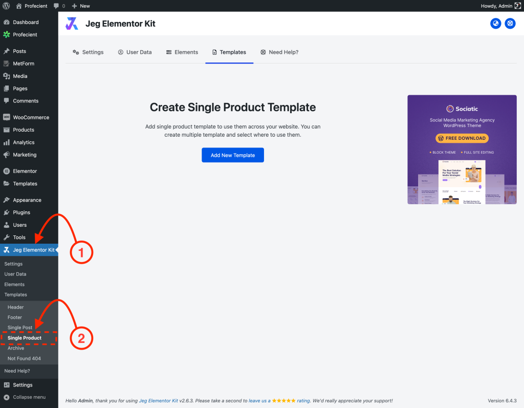 Single Product Template - Profecient