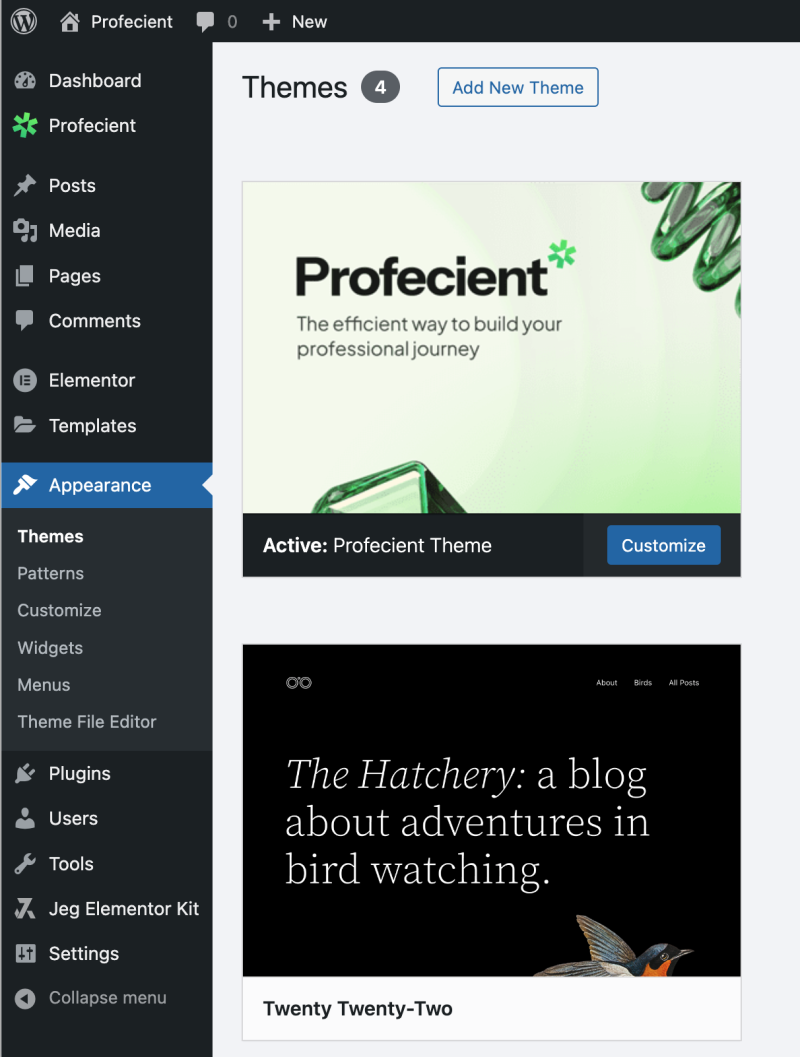 Update Theme - Profecient