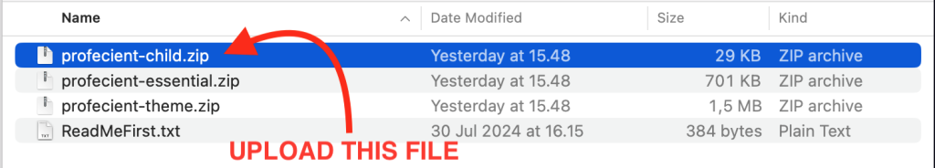 Child Theme - Profecient
