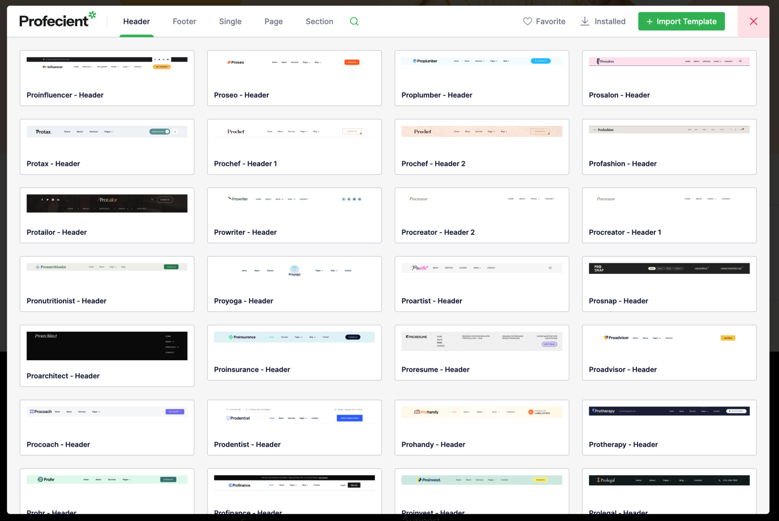 Template Library - Profecient